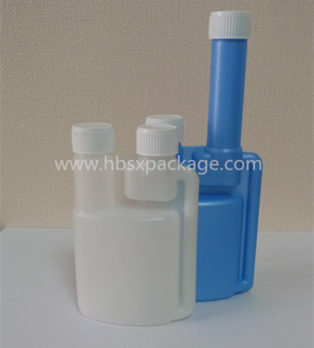 HDPE chemical liquid measuring empty double dual chamber plastic twin ...