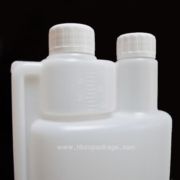 HDPE chemical liquid measuring empty double dual chamber plastic twin ...